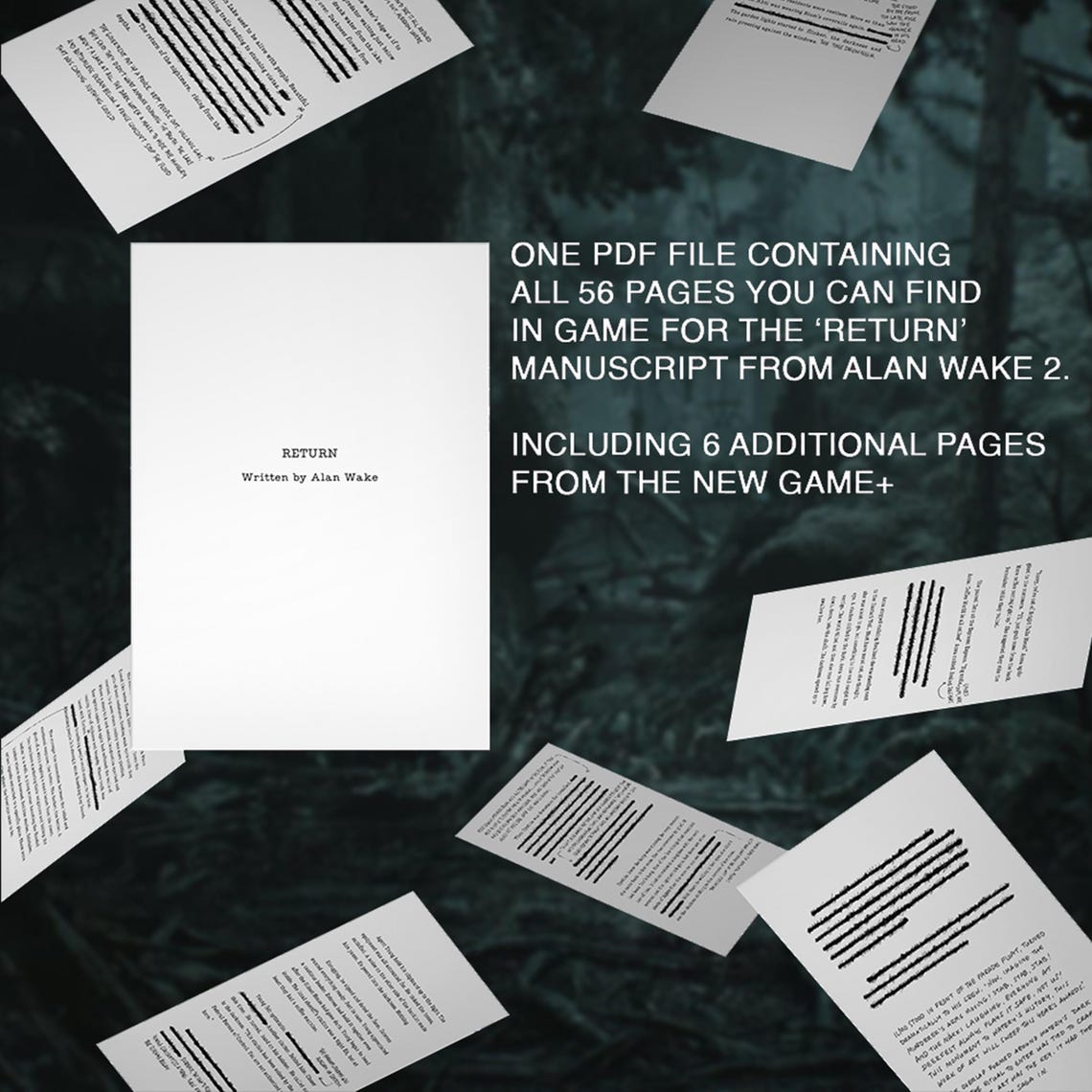 Alan Wake 2 Documents DIGITAL BUNDLE Manuscript, Poster, Mugshots - Etsy