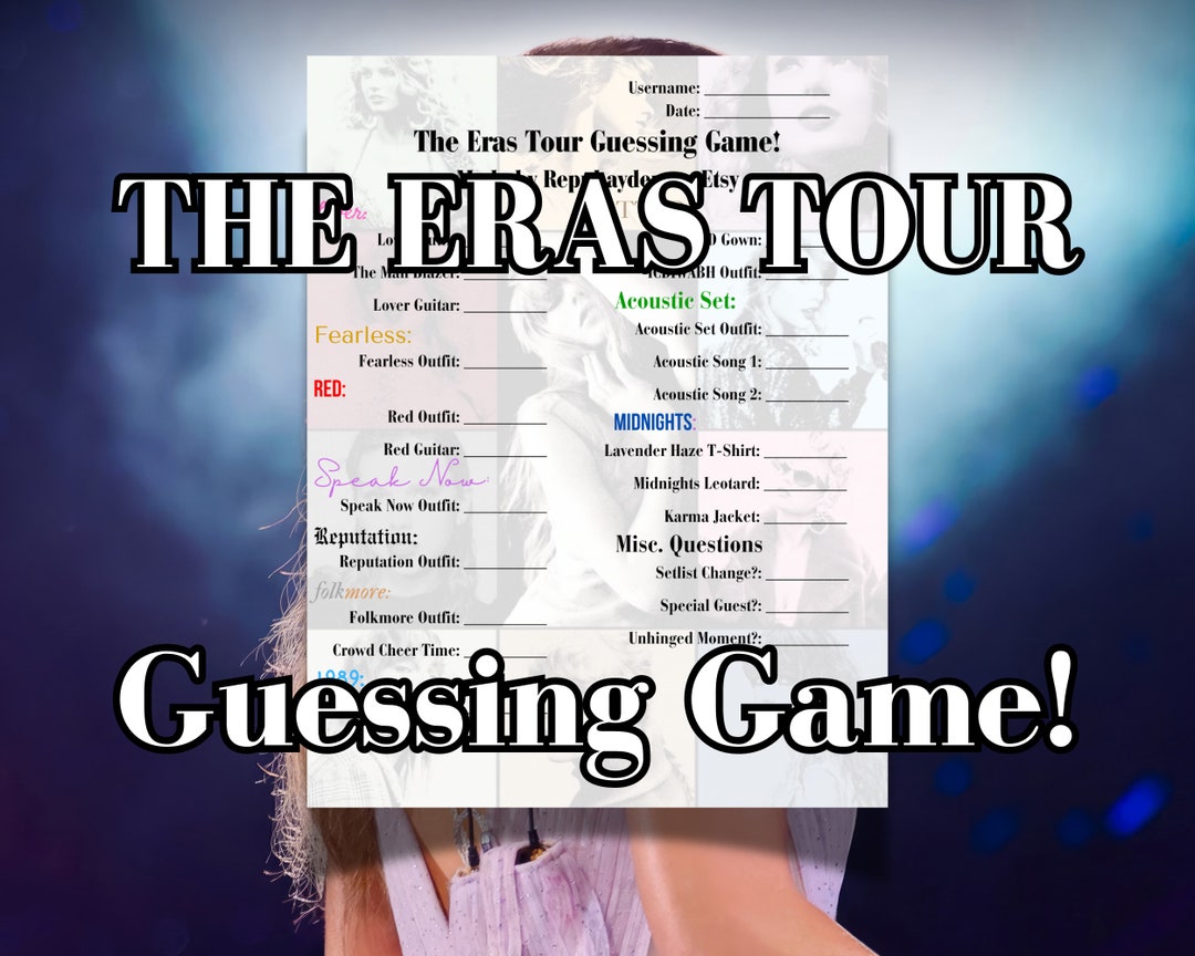 Taylor Swift the Eras Tour Guessing Game - Etsy Canada