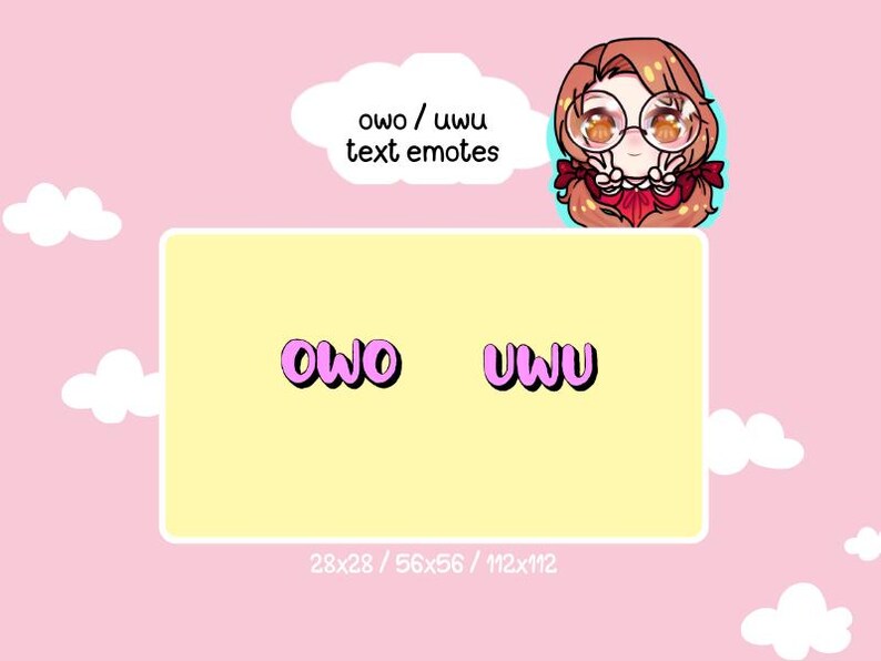 Uwu/owo Text Bundle (pink) / Twitch / Emote / Streamer / Cute / Kawai ...