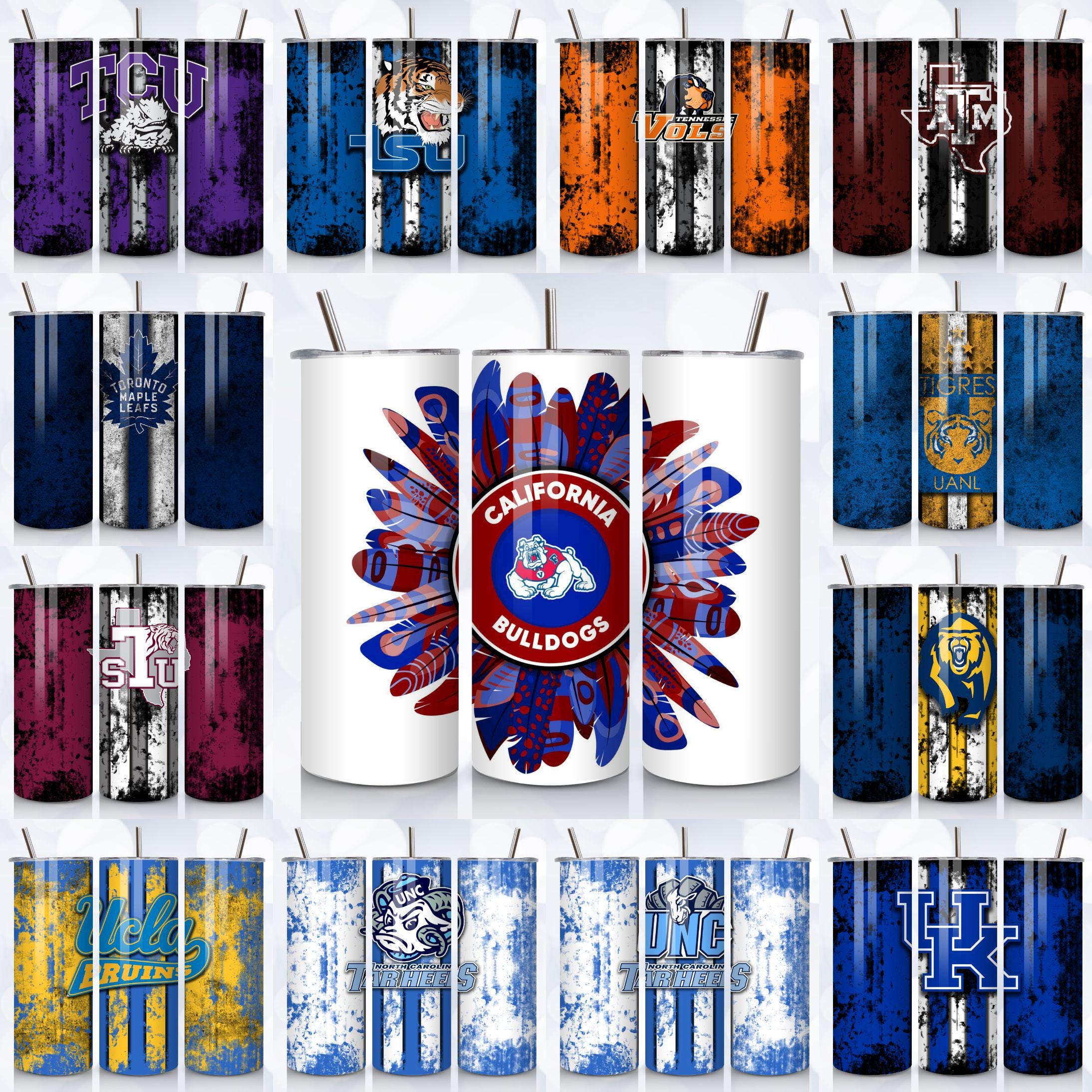 College Tumbler Wrap Bundle: University Sublimation Designs (digital ...