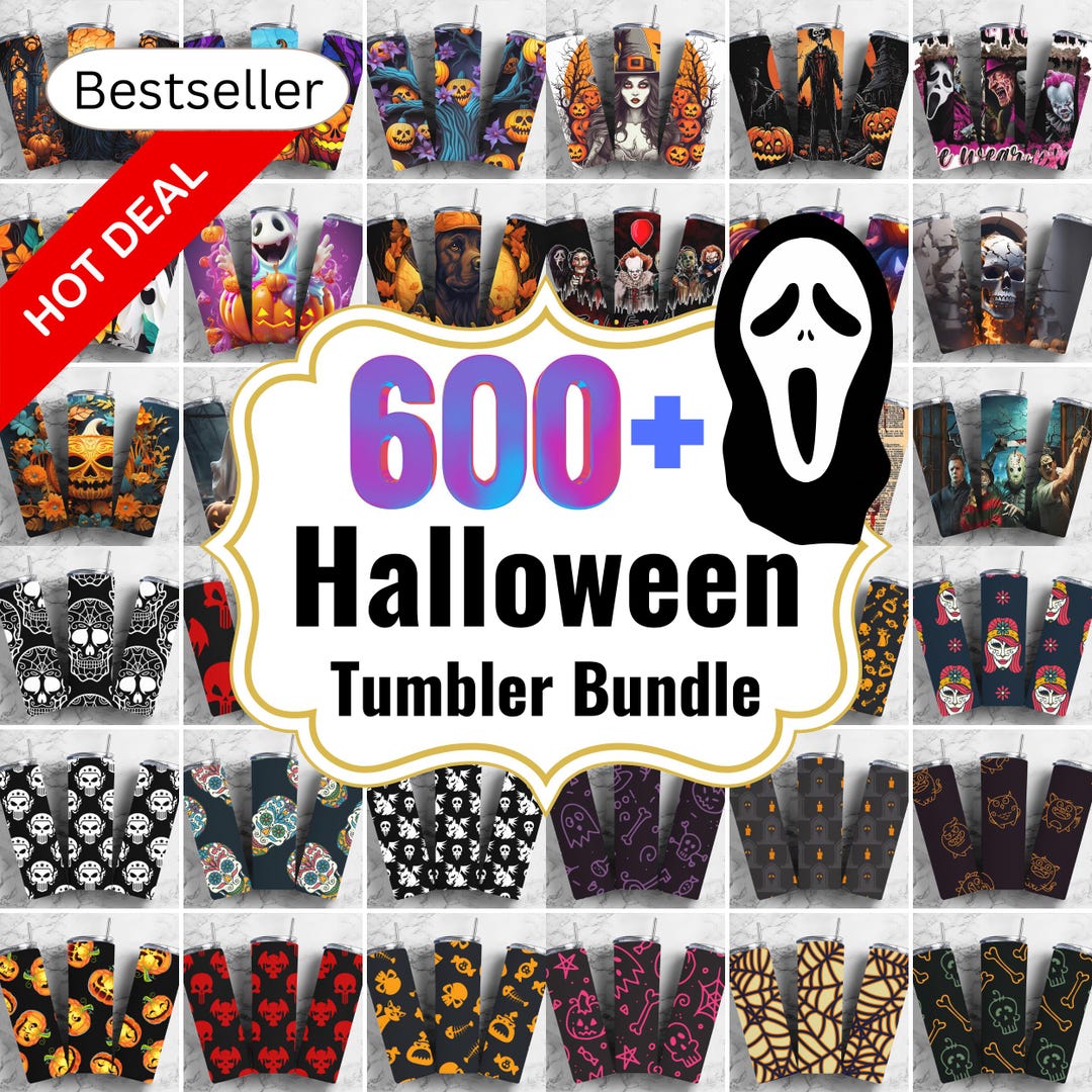 Halloween Tumbler Wraps: Horror, Ghost, & Wednesday Addams (PNG, JPEG ...