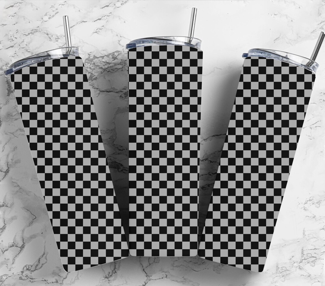 Checkerboard Pattern 20oz Sublimation Tumbler Design, Checker Retro 9.3 ...