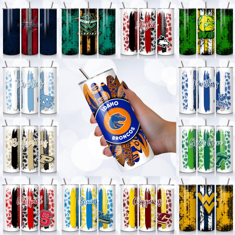 College Tumbler Wrap Bundle: University Sublimation Designs (digital ...