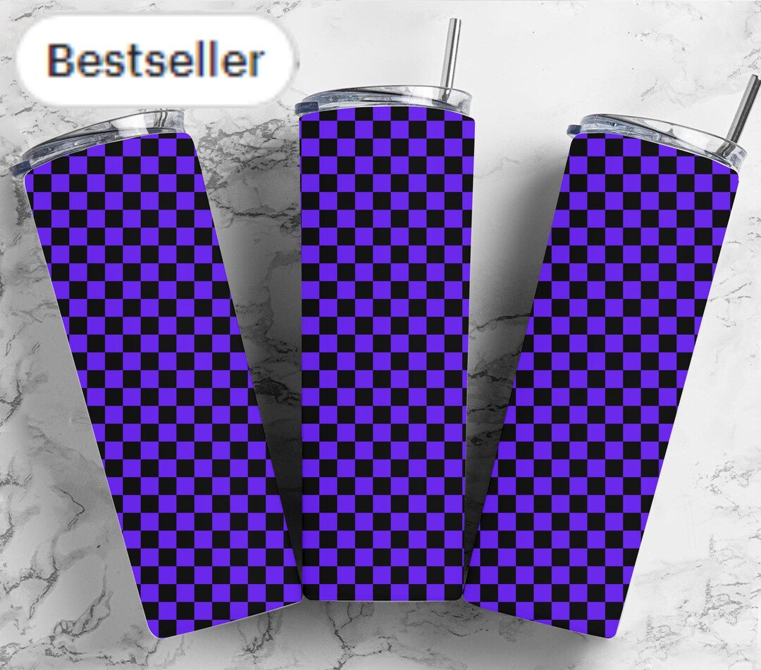 Checkerboard Tumbler Sublimation Design, Retro Checkered Pattern ...