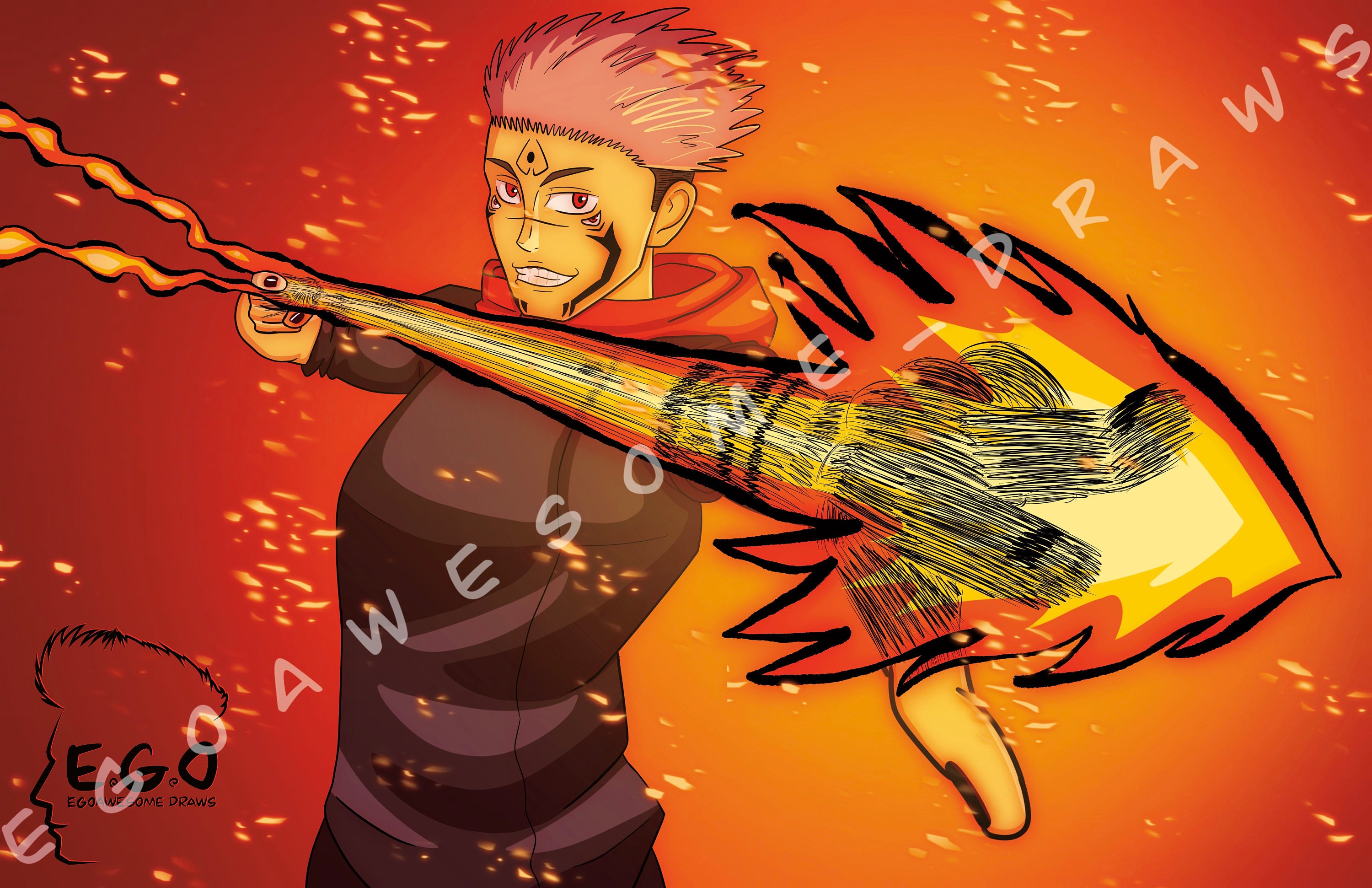 Jujutsu Kaisen Sukuna Art Print - Etsy
