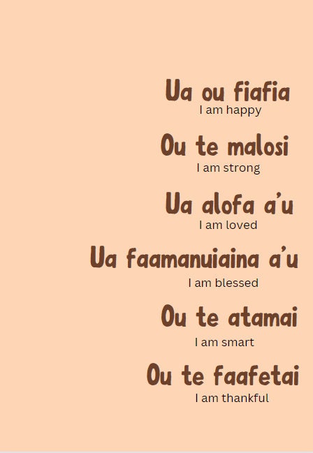 Samoan Kids Affirmations Poster Set - Etsy