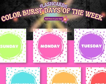 Printable Days of the Week Flashcards - Etsy