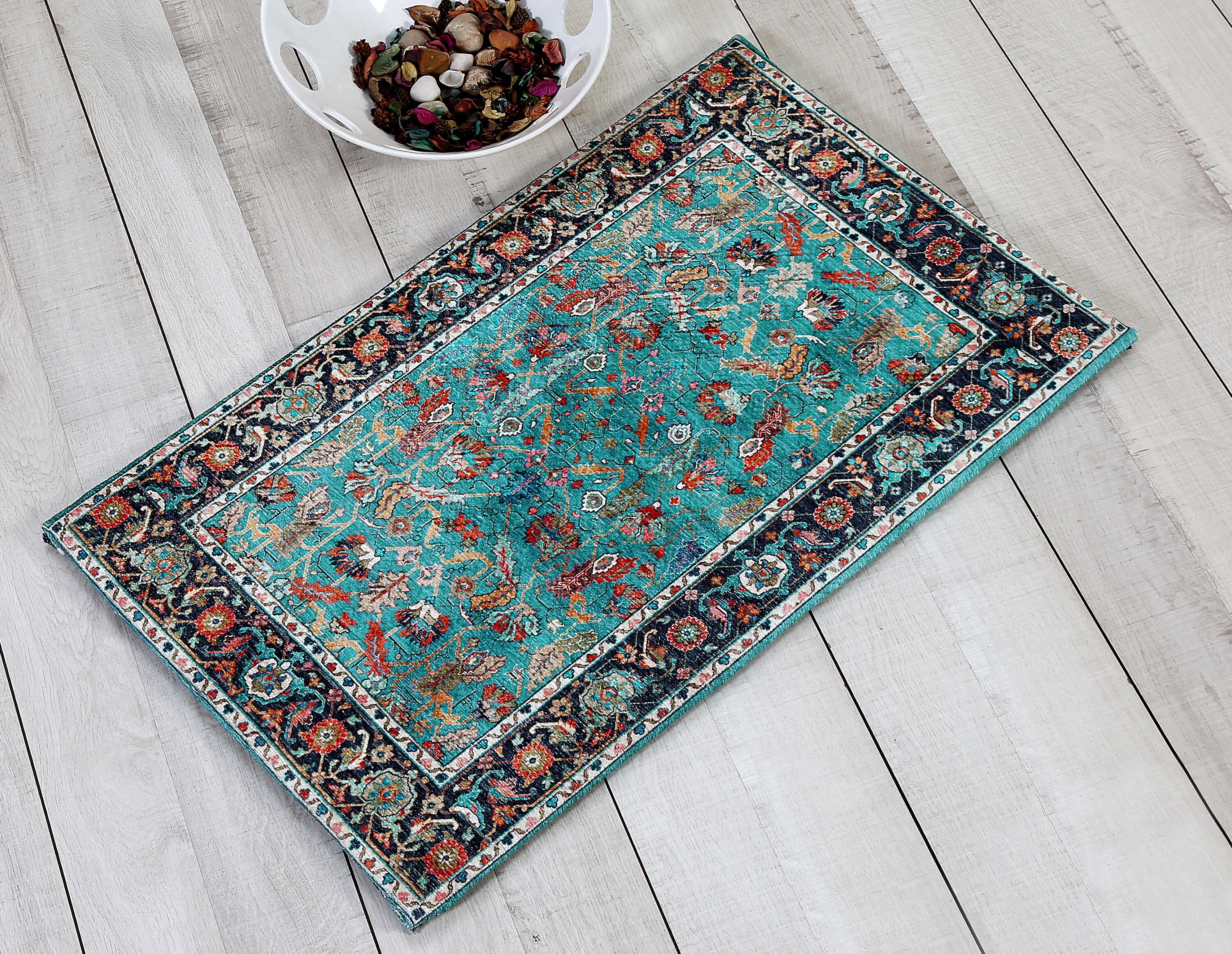 100% Cotton Hand Woven Doormat/bathroom/ Kitchen Mat 18 X 30 With Foam ...