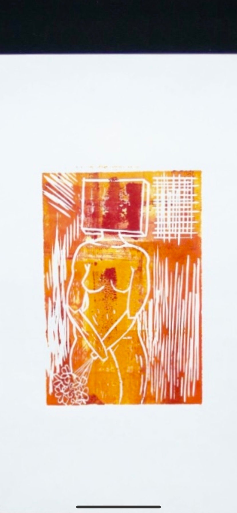 Linoleum Print With Abstract Female Figure - Etsy