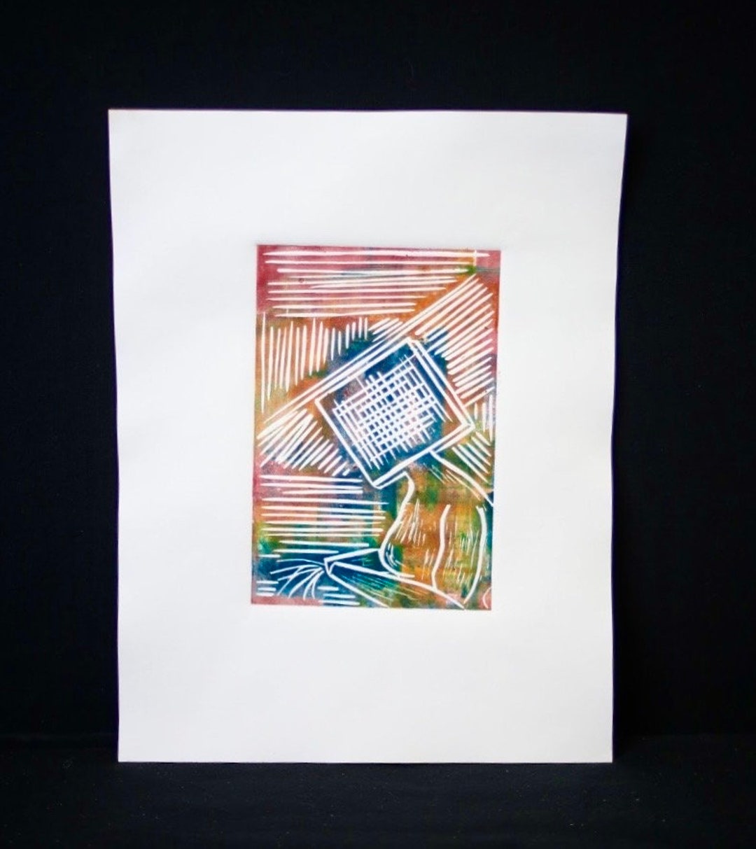 Linoleum Print With Abstract Female Figure - Etsy