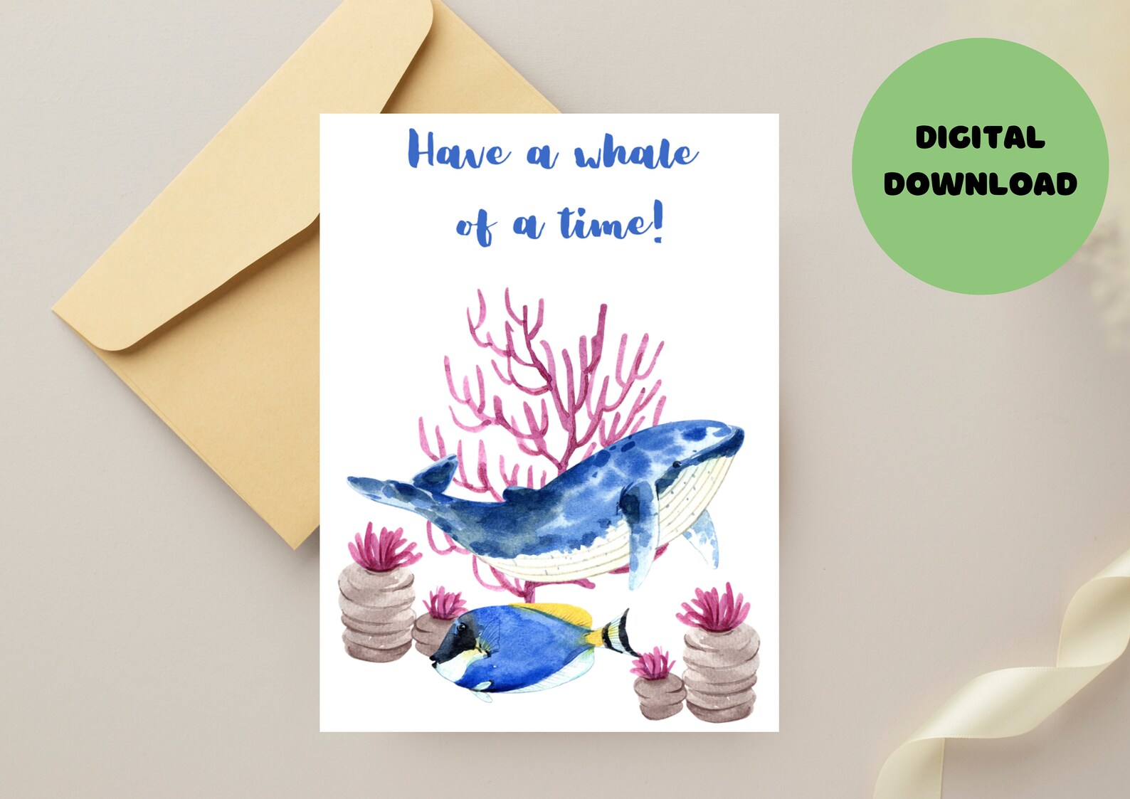Printable Leaving Card Printable Card of a Whale Card for - Etsy