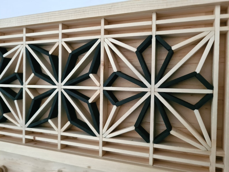 Wall Key Holder, Wooden Wall Key Rack, With Asanoha Kumiko Pattern - Etsy