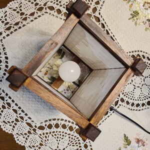 Japanese Style Table Bedside Shoji Asian Wooden Lamp Lantern With ...