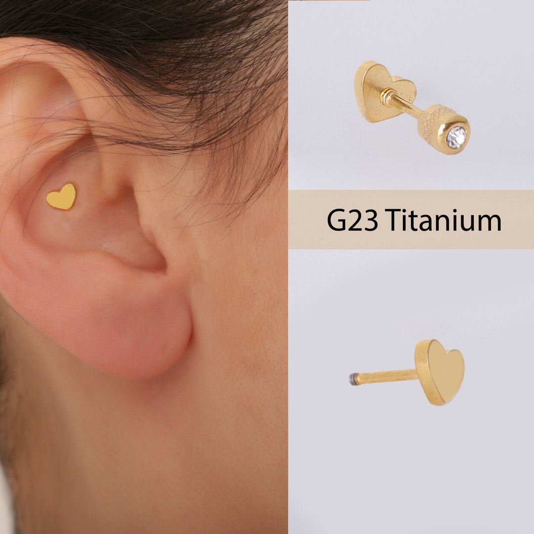 Double Sided Hearth Stud Earrings Hearth Design Minimalist Screw Back ...