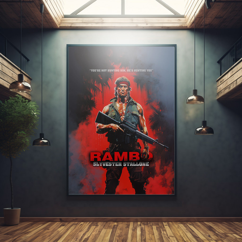 Sylvester Stallone as Rambo Inspired Custom Digital Art for Iconic ...