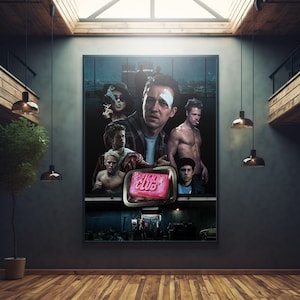 Fight Club (1999) Inspired Custom Digital Art Download for Movie Poster ...