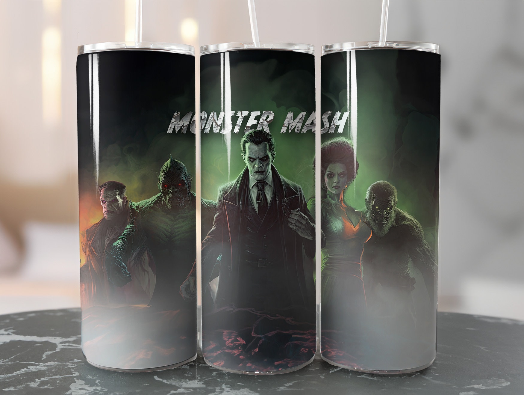 Monster Mash Custom Digital Download for 20oz Skinny Tumbler - Etsy