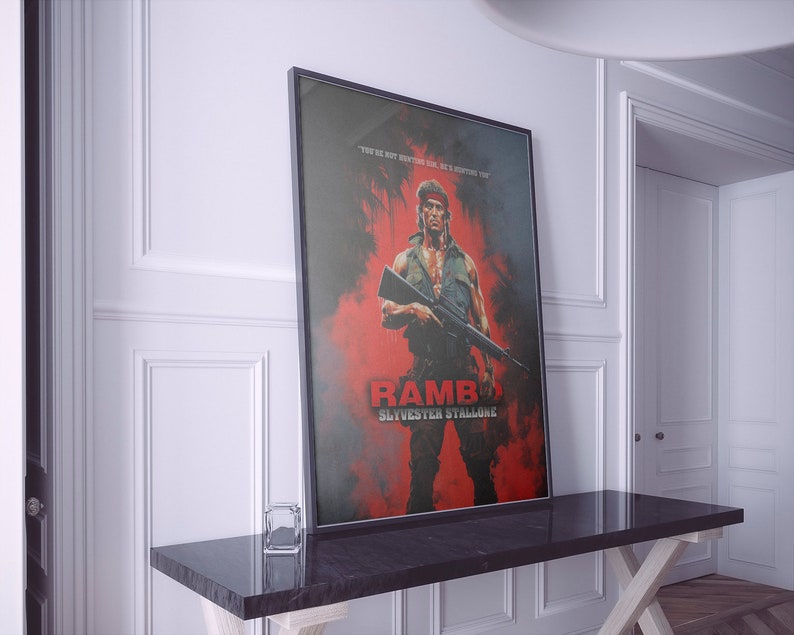 Sylvester Stallone as Rambo Inspired Custom Digital Art for Iconic ...