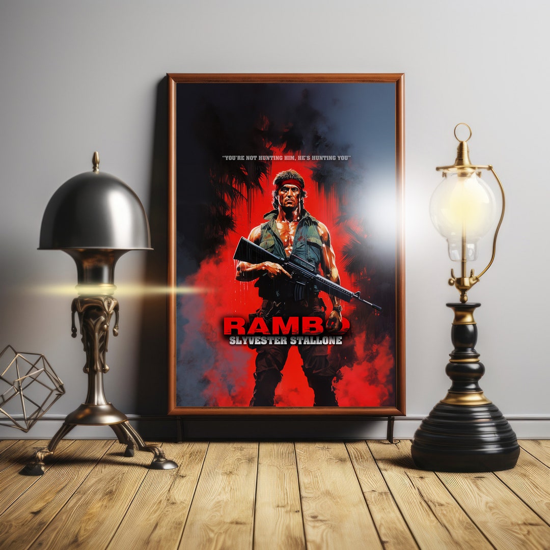 Sylvester Stallone as Rambo Inspired Custom Digital Art for Iconic ...