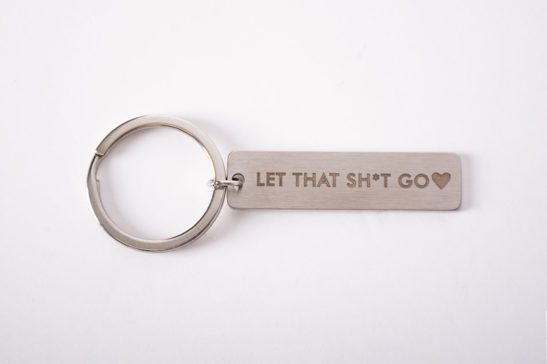 Positive Quote Keychain, Let That Sh*t Go Silver Keychain, Aesthetic ...