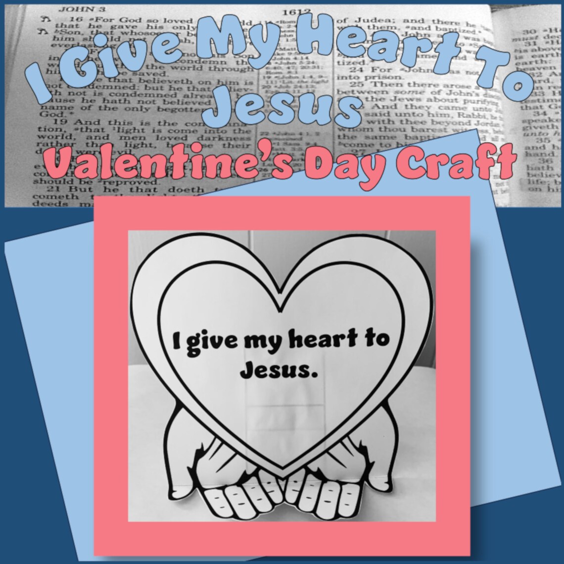 I Give My Heart to Jesus Valentine's Day Craft - Etsy