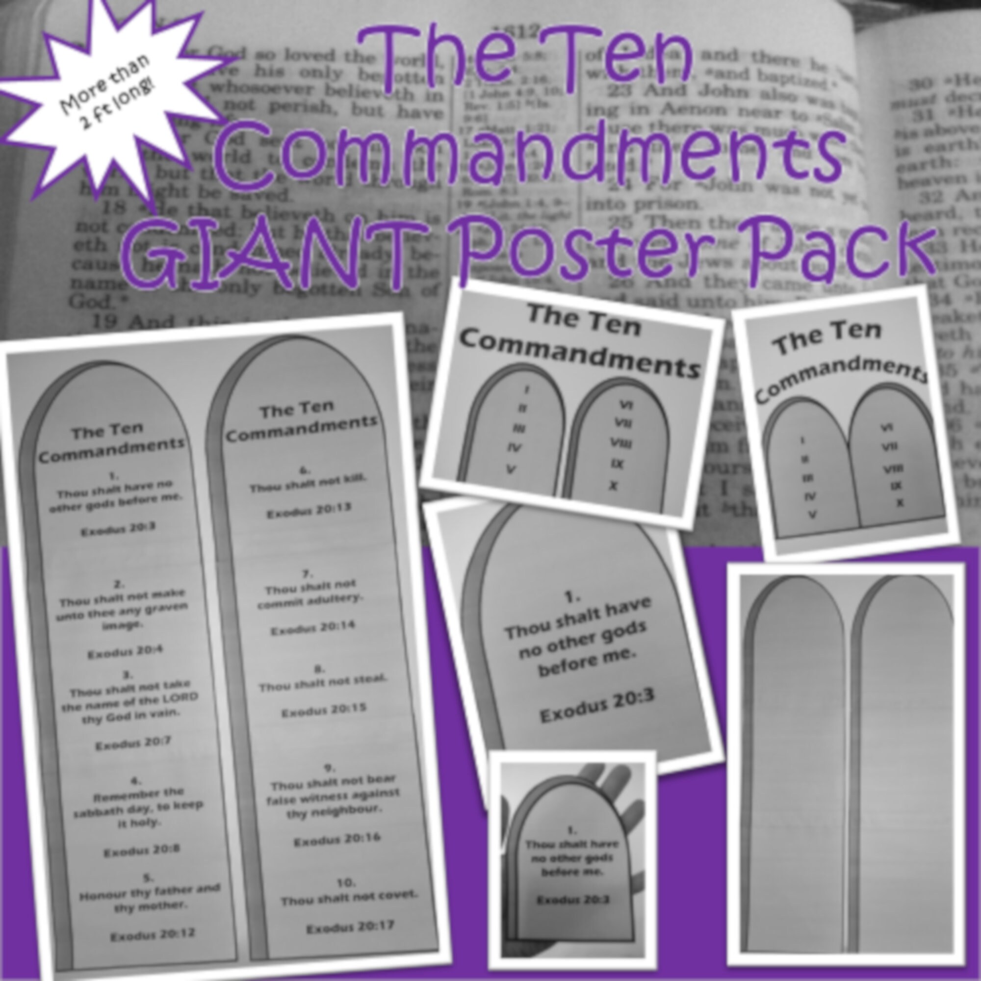The Ten Commandments GIANT Poster Pack - Etsy
