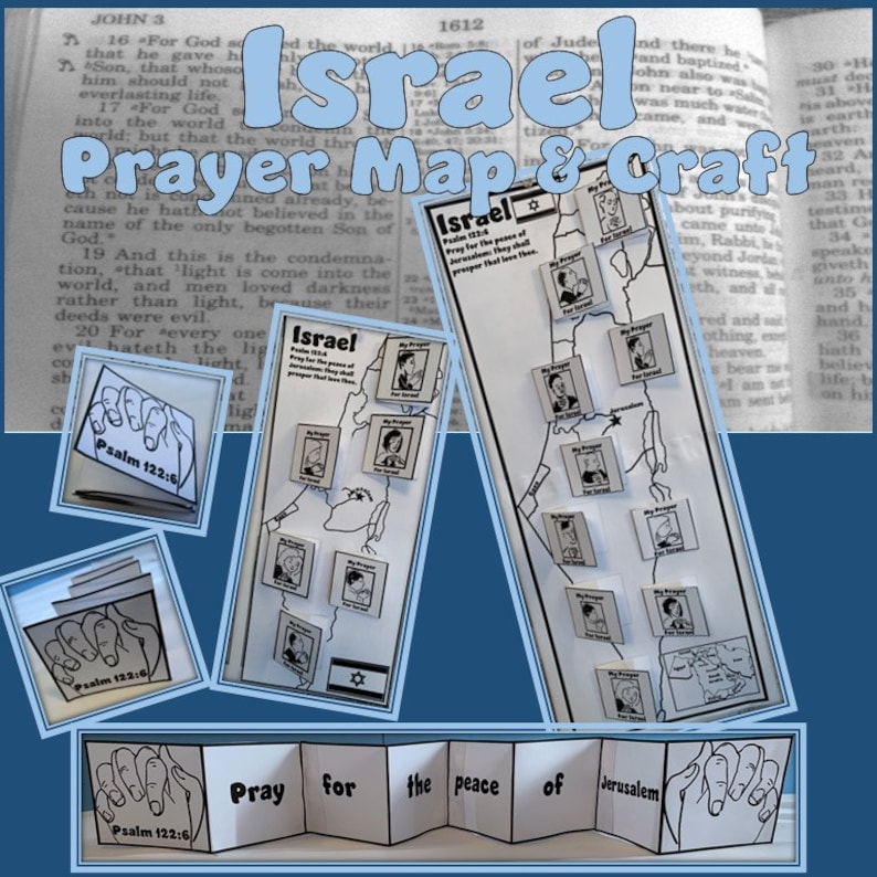 Israel Prayer Map & Craft - Etsy