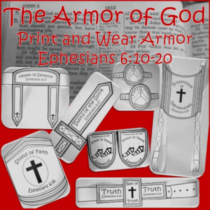 The Armor of God Print and Wear Armor Ephesians 6:10-20 - Etsy