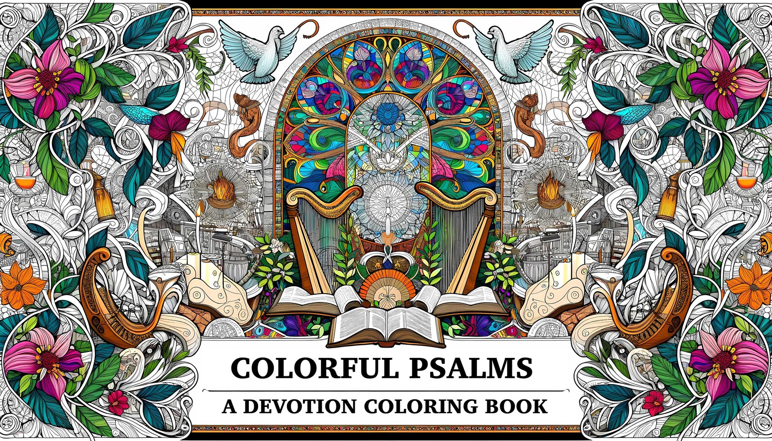 Colorful Psalms Devotional Coloring Book for Adults and Youth: Mindful ...