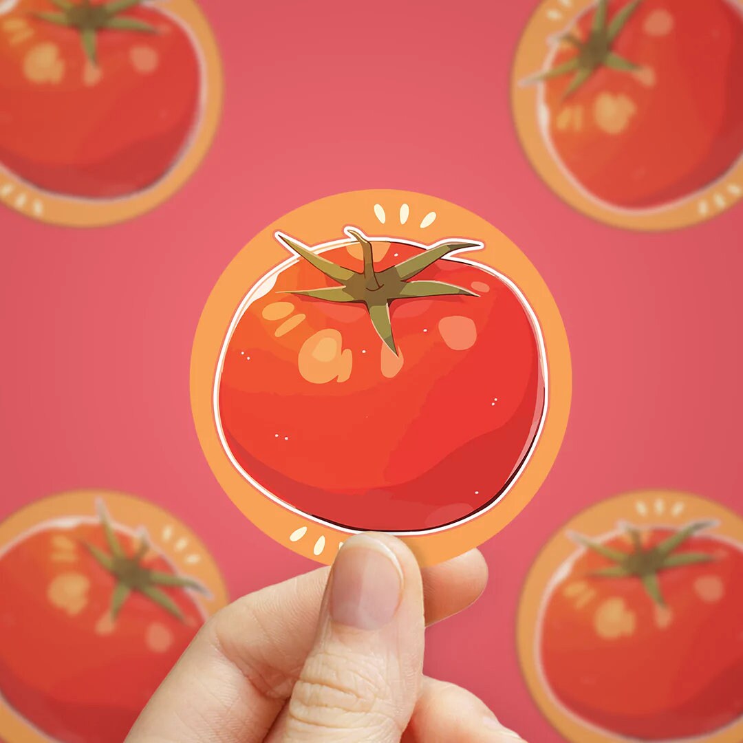 Tomato Sticker | Cute Waterproof Vinyl Decal for Laptops, Water Bottles ...