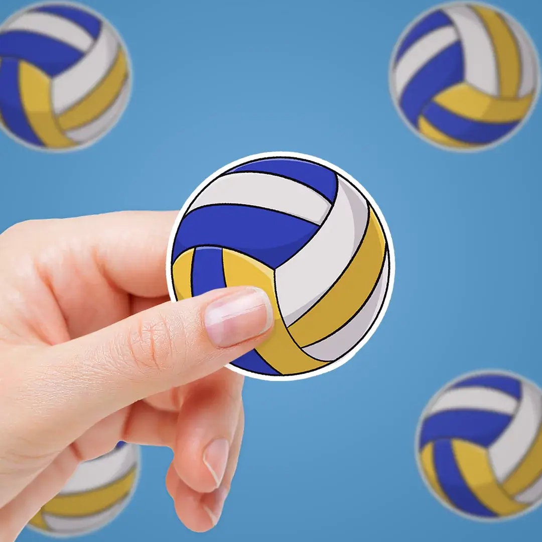 Volleyball Sticker | Cute Waterproof Vinyl Gym Sports Decal for Laptops ...
