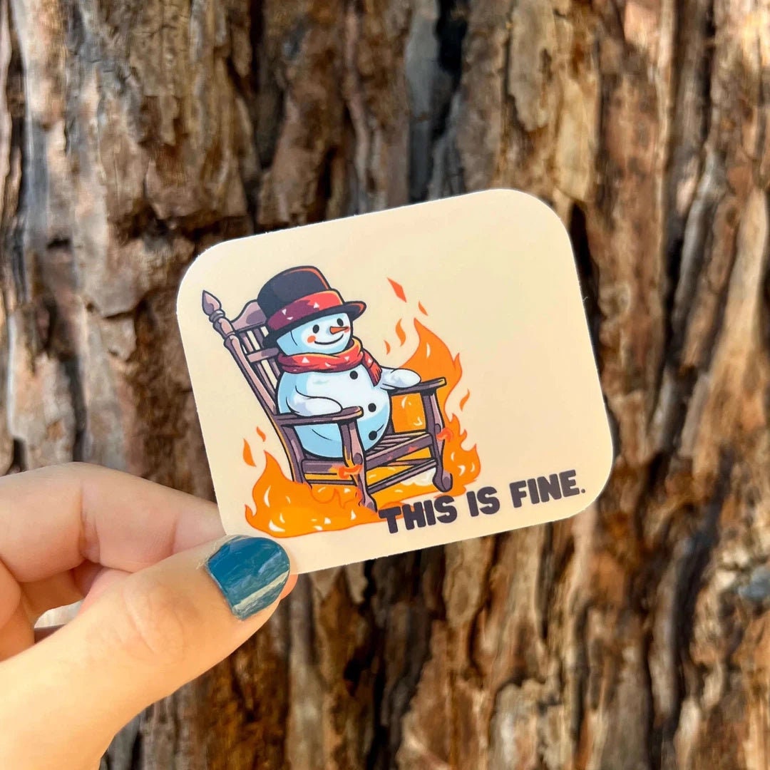 This is Fine Snowman Sticker Cute Waterproof Vinyl Decal for Laptops ...