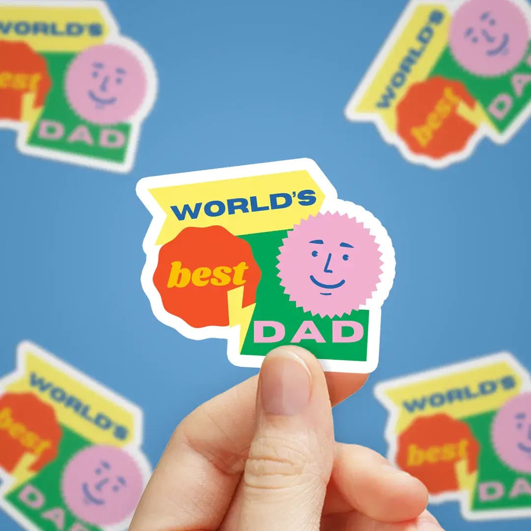 Retro World's Best Dad Sticker, Gift for Dad, Father, Vinyl, Father's ...