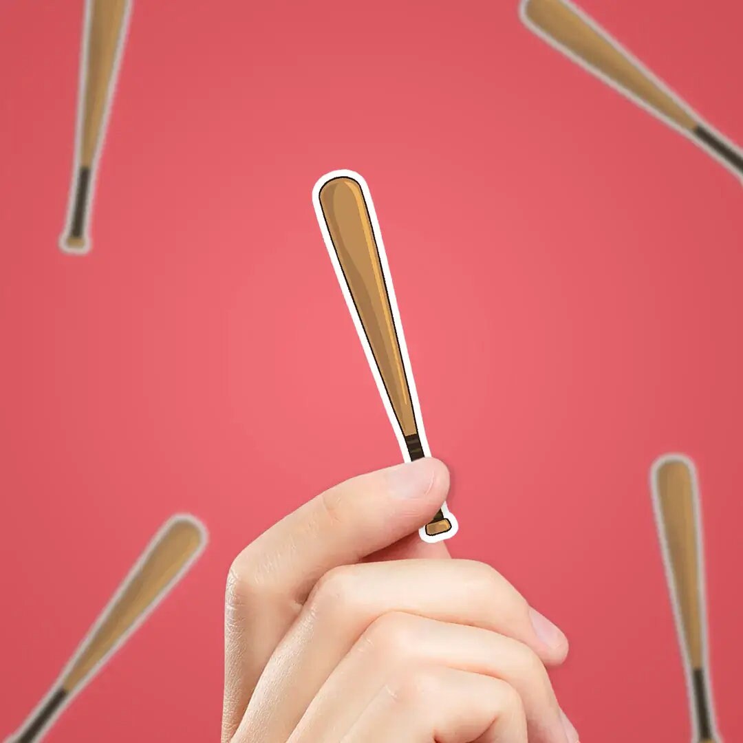 Baseball Bat Sticker | Cute Waterproof Vinyl Sports Decal for Laptops ...