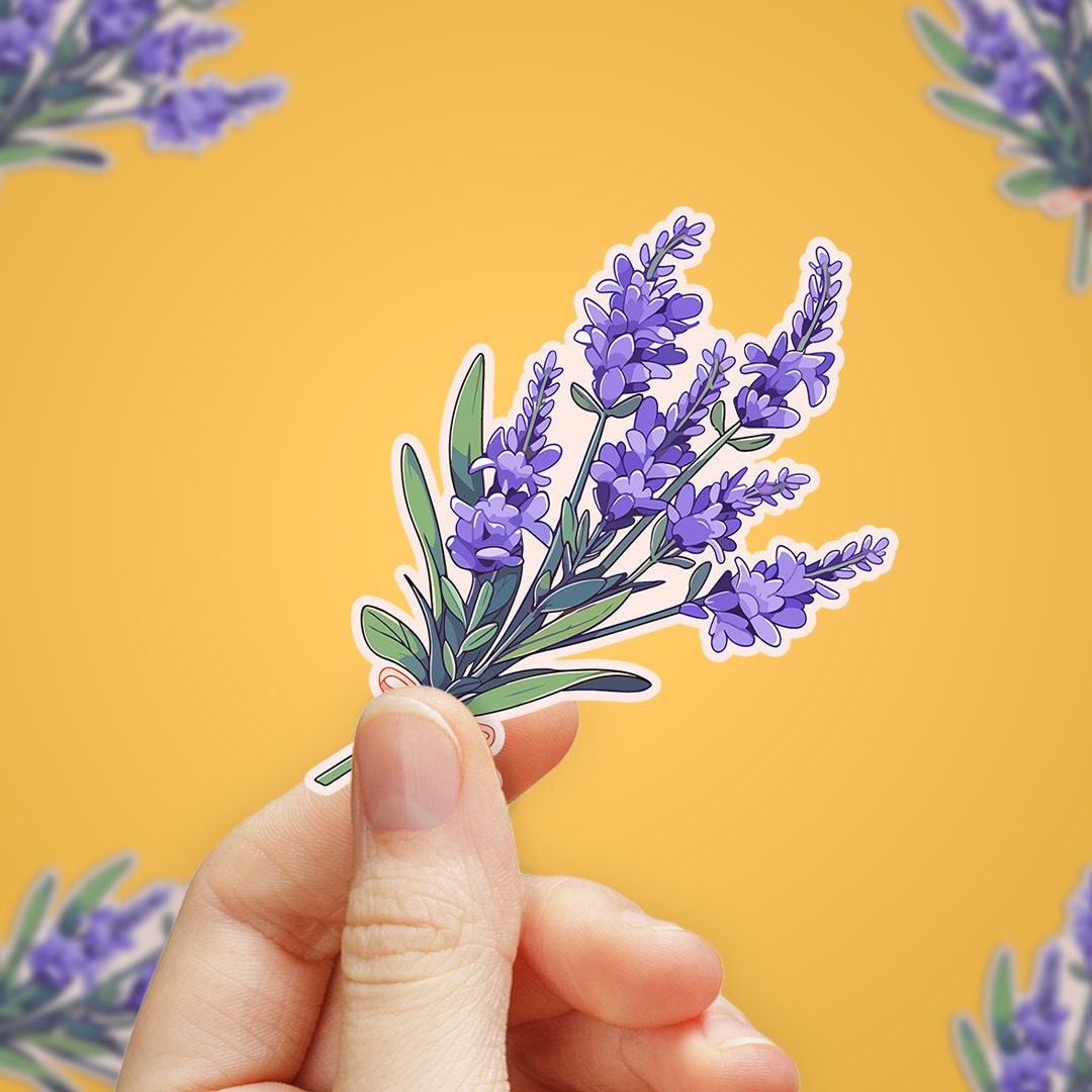 Lavender Sticker | Cute Waterproof Vinyl Decal for Laptops, Water ...