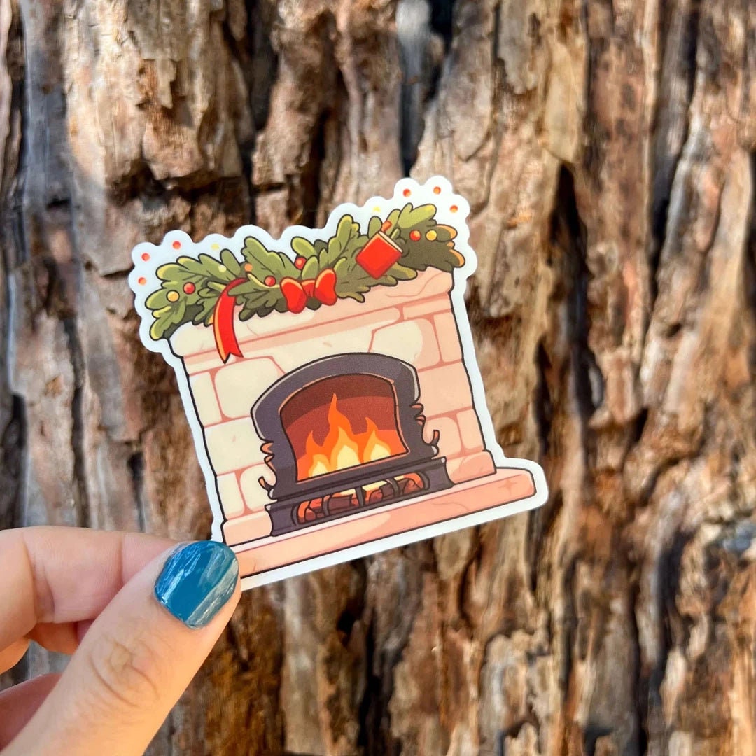 Fireplace Sticker | Cute Waterproof Vinyl Decal for Laptops, Water ...