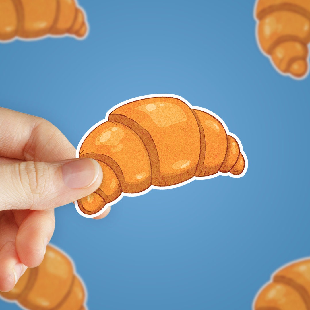 Flaky Croissant Sticker - French Bakery Vinyl Decal, Perfect for ...