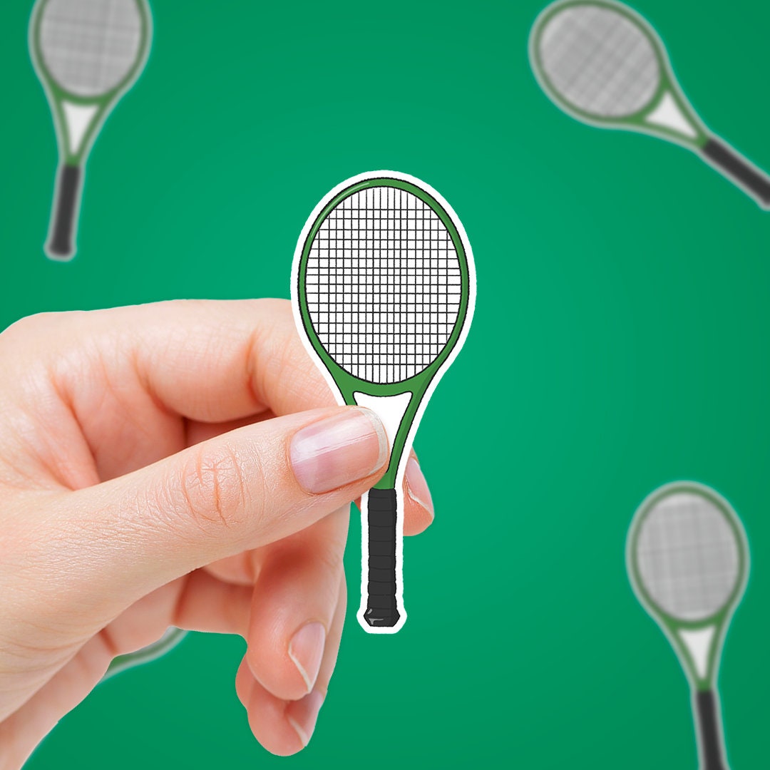 Tennis Racket Sticker | Cute Waterproof Vinyl Sports Decal for Laptops ...