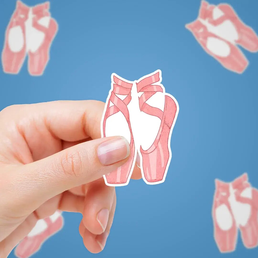 Ballet Shoes Sticker | Cute Waterproof Vinyl Decal for Laptops, Water ...