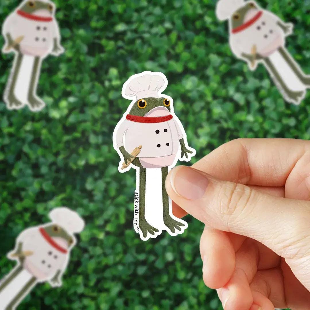 Chef Frog Sticker Funny Cooking Frog Sticker, Culinary, Quirky Chef ...