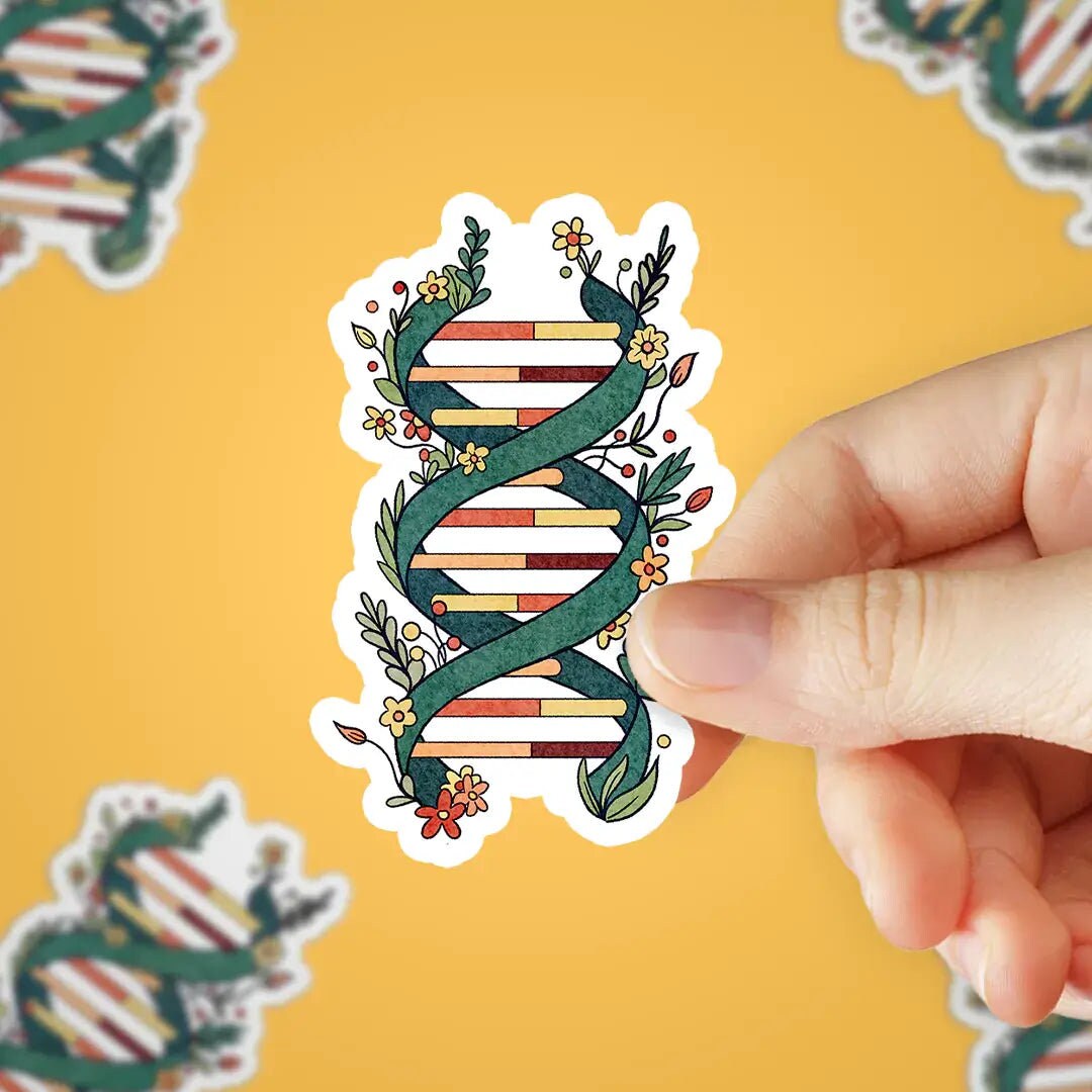 Flowery DNA Helix Sticker Biology, Science, Gift for Teacher, Student ...