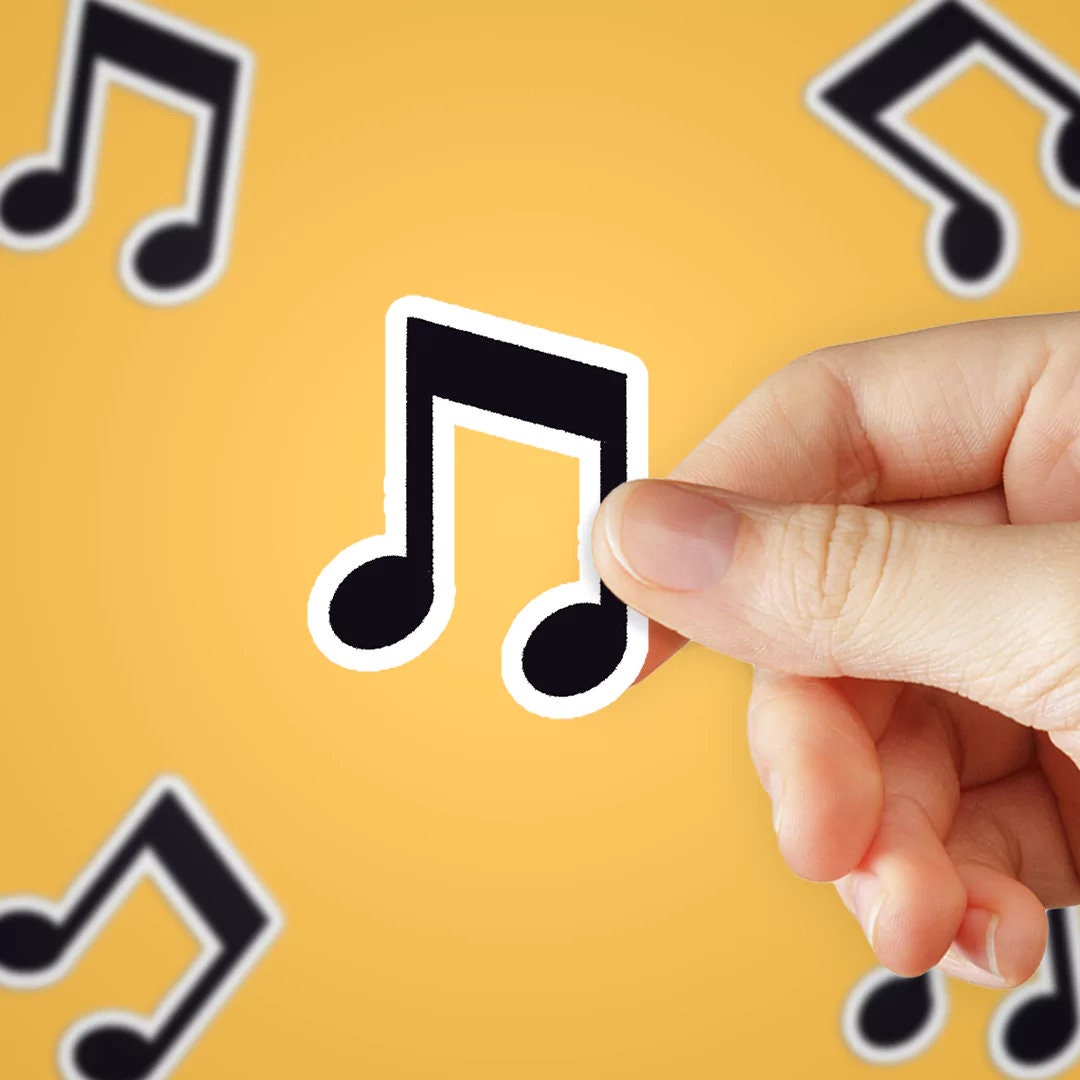 Double Eighth Note Sticker | Cute Waterproof Vinyl Decal for Laptops ...