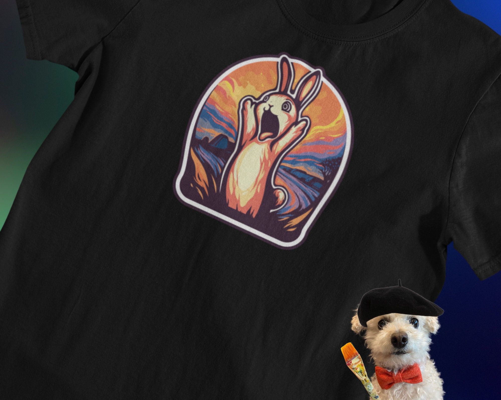 Rabbit Scream Tee the Scream Classic Art Parody Edvard - Etsy