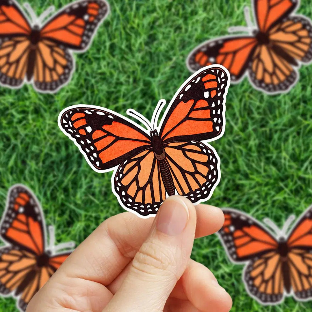 Monarch Butterfly Sticker, Pollinator Sticker, Butterfly Art, Nature ...