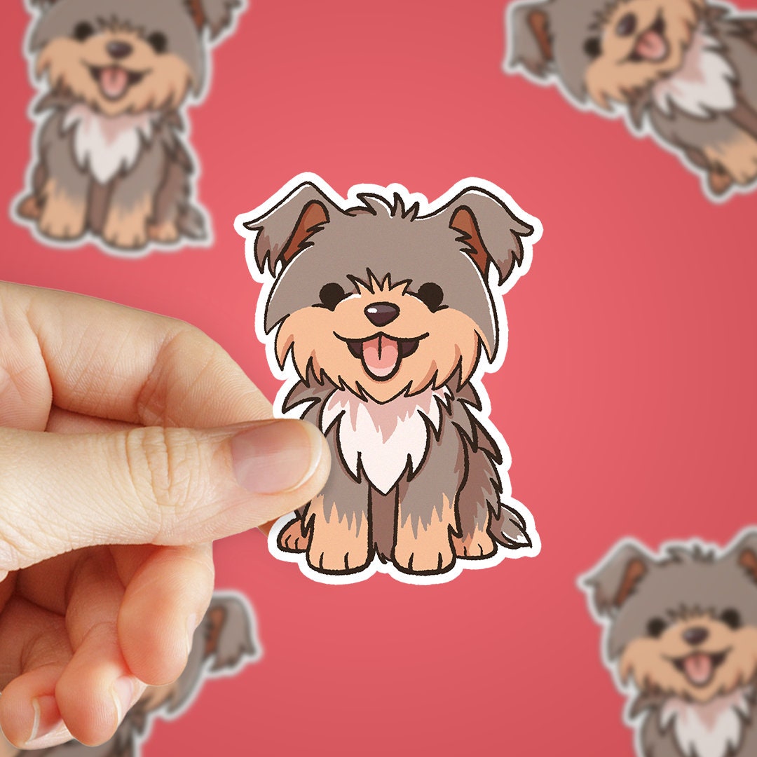 Yorkie Dog Sticker | Cute Waterproof Vinyl Decal for Laptops, Water ...