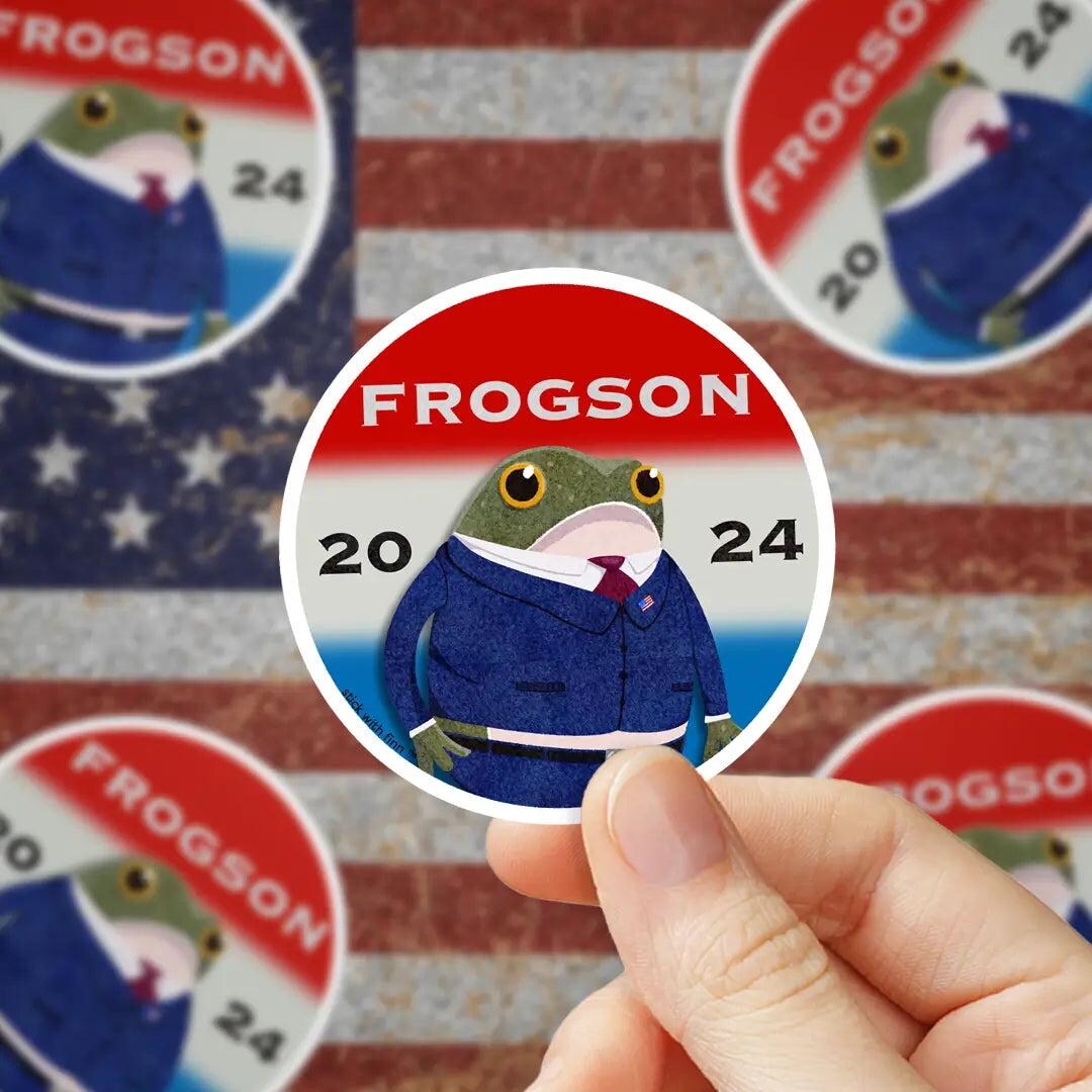 Frogson 2024 Campaign Sticker – Funny Political Frog, Presidential ...