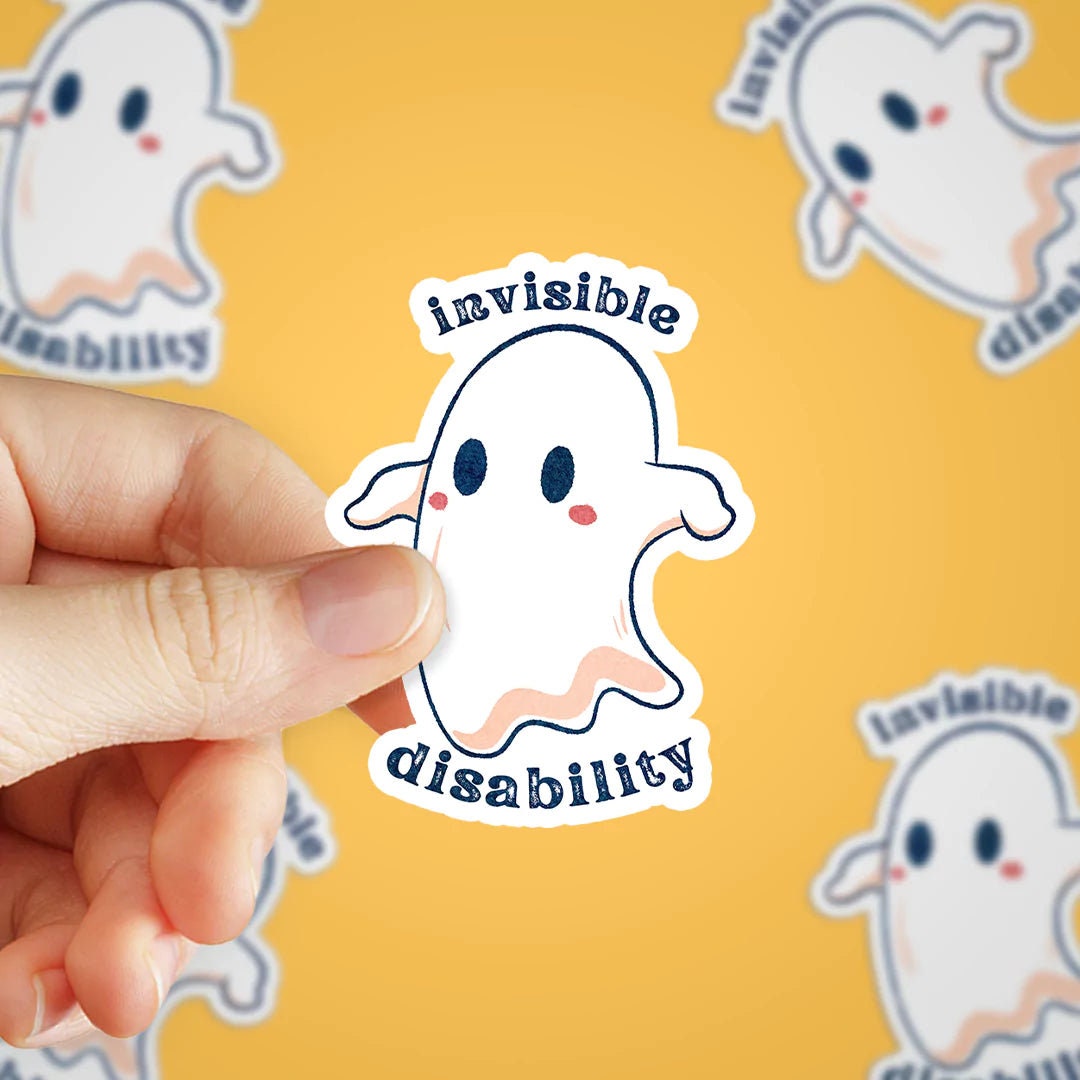 Invisible Disability Ghost Sticker, Disability Awareness, Vinyl Sticker ...