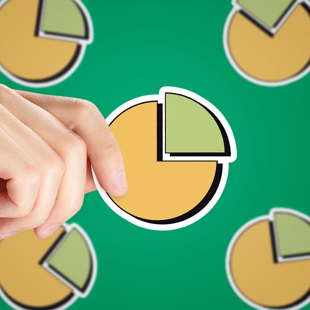 Pie Chart Sticker | Cute Waterproof Vinyl Decal for Laptops, Water ...