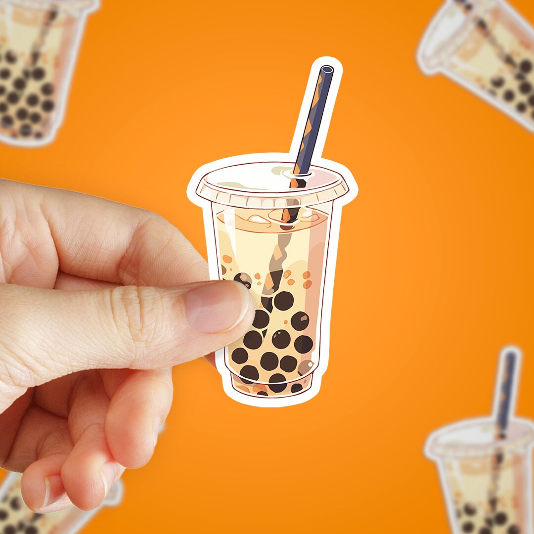 Boba Tea Sticker | Cute Waterproof Vinyl Decal for Laptops, Water ...