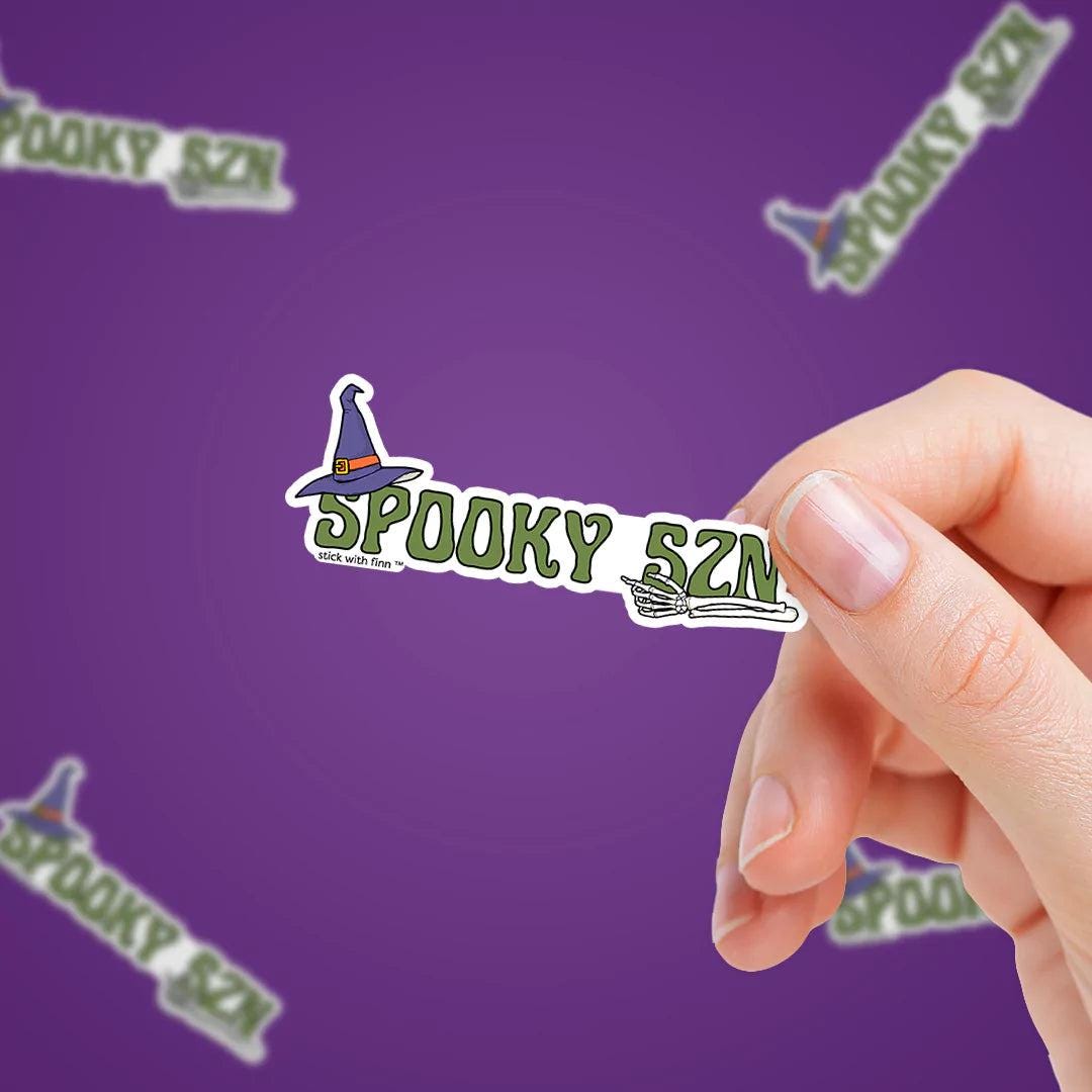 Spooky SZN Halloween Sticker, Spooky Season Sticker, Witch Hat Skeleton ...